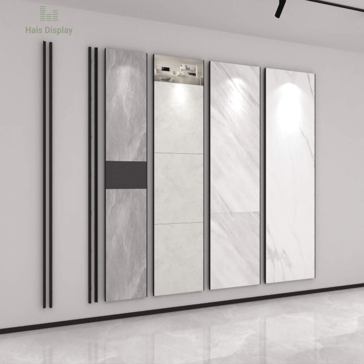 Wall Straight Tile Display Rack ｜Hais Display
