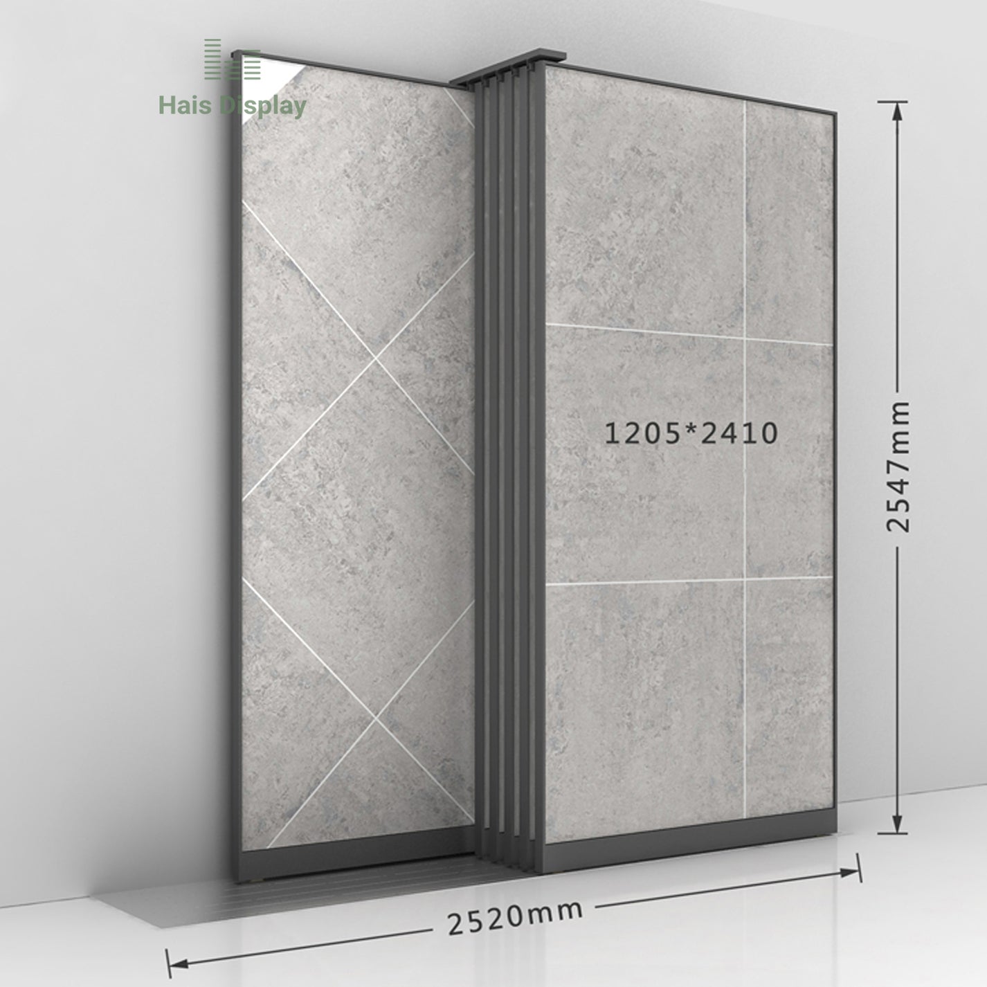 Sliding Ceramic Tile Display Rack Stand On Wall ｜Hais Display