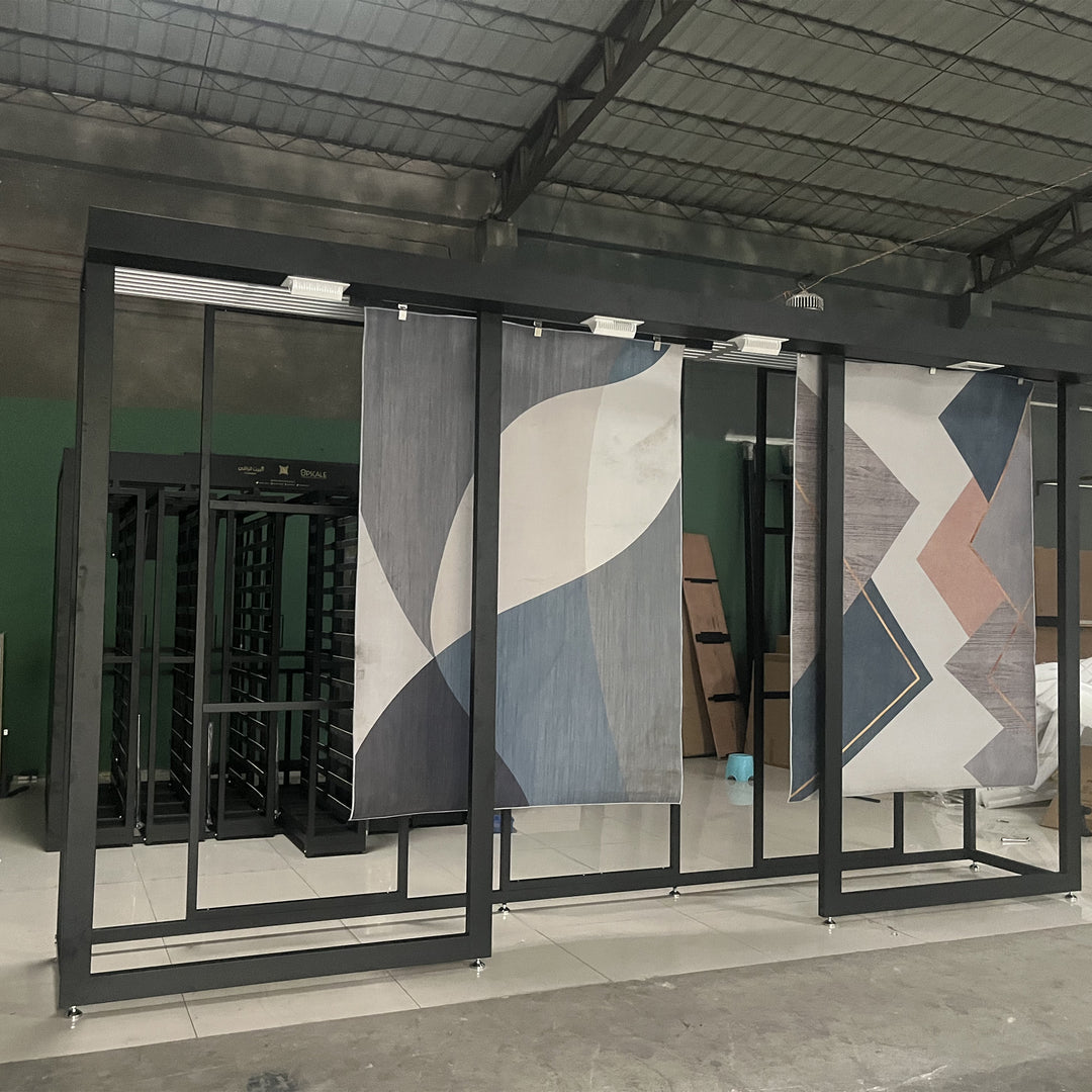 Sliding Rug Display System | Premium Area Rug Display Stands & Showroom ...